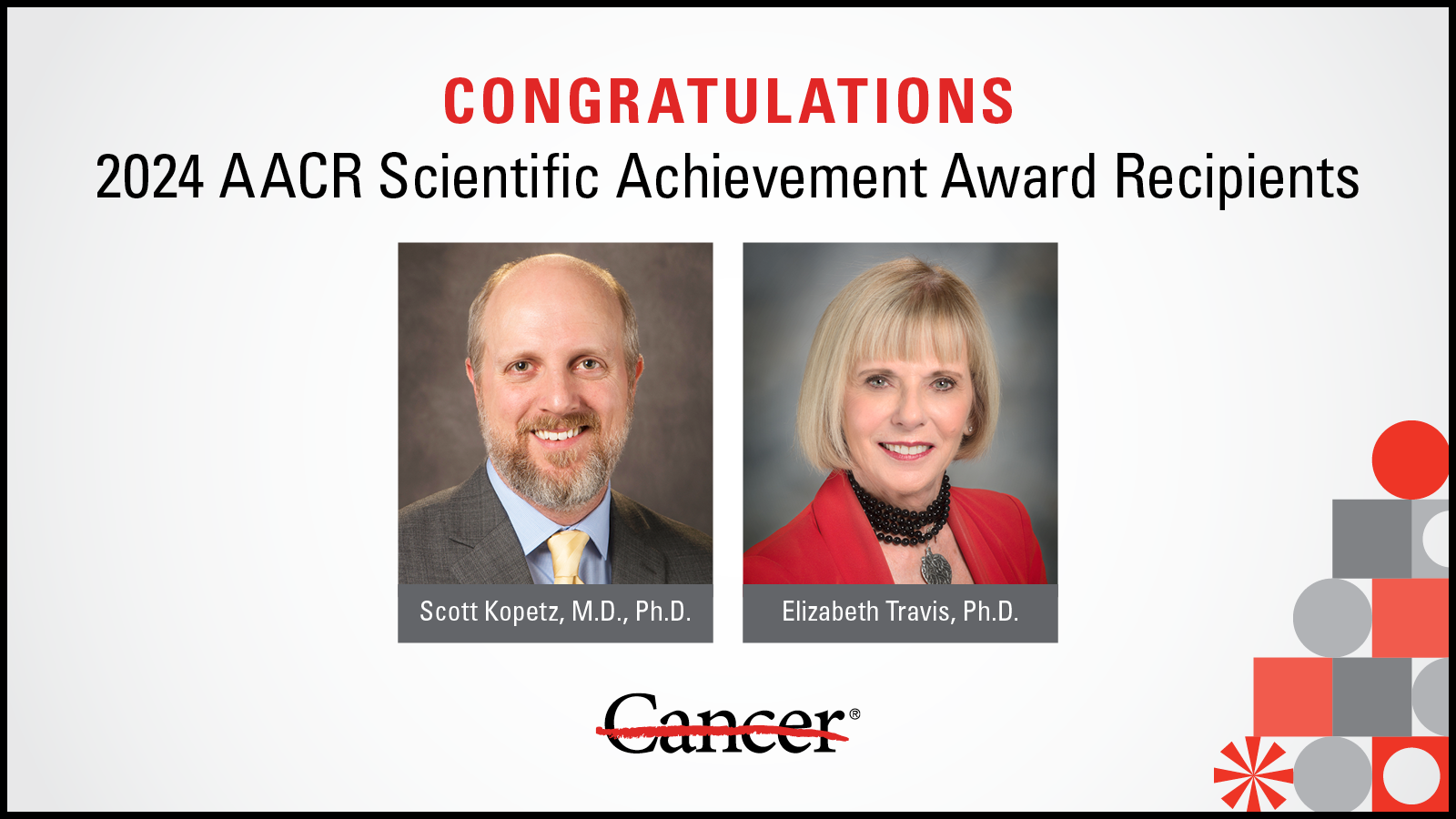 AACR: MD Anderson’s Scott Kopetz and Elizabeth Travis honored with 2024 ...